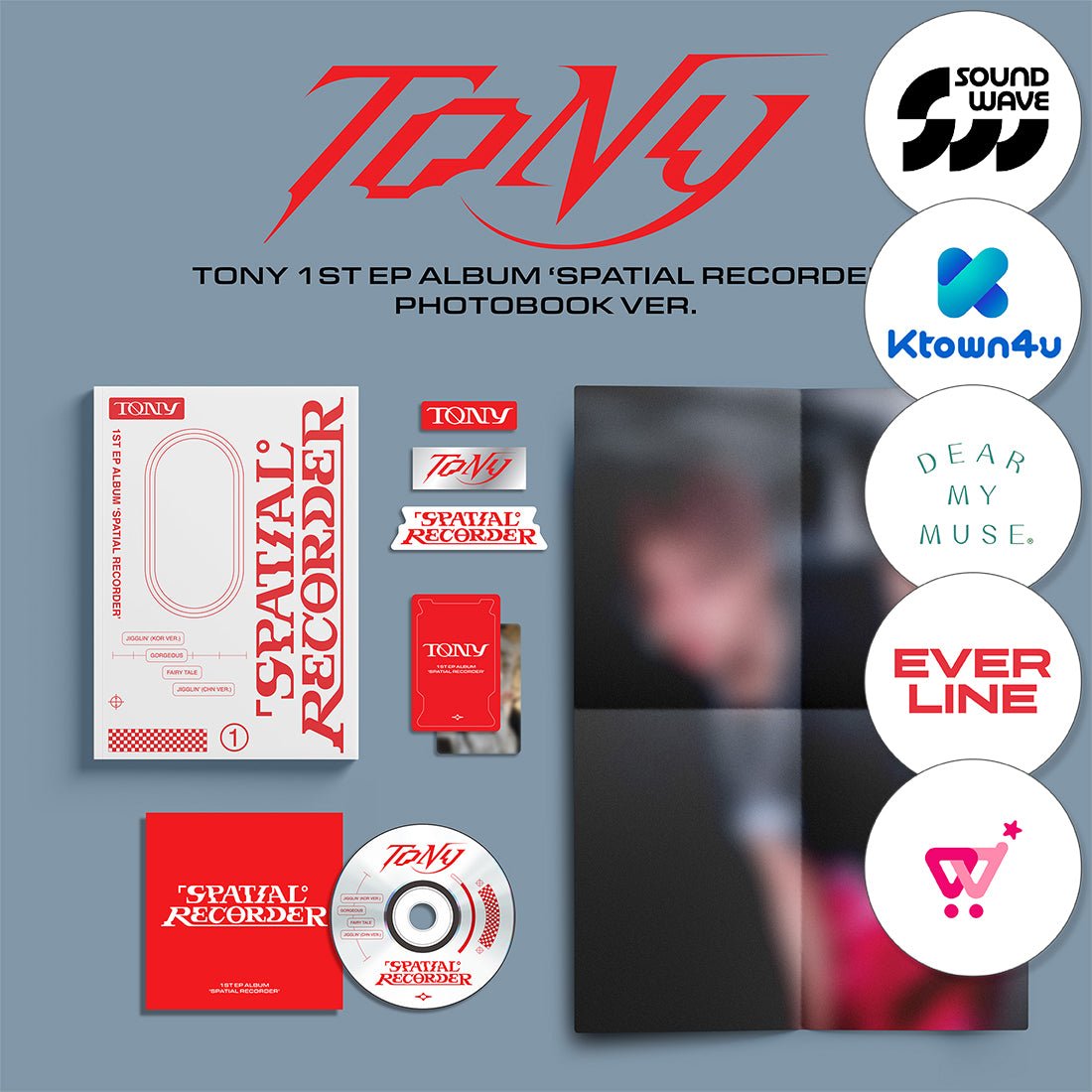 TONY - 1st EP [SPATIAL RECORDER] PHOTOBOOK Ver. - Baro7 Best Kpop Store