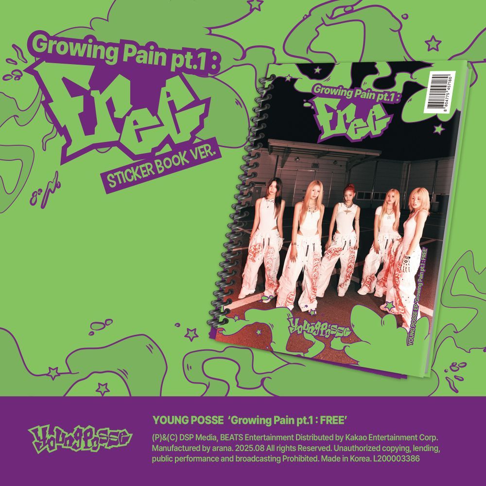 YOUNG POSSE - EP [Growing Pain pt.1 : FREE] Sticker Book Ver. - Baro7 ...
